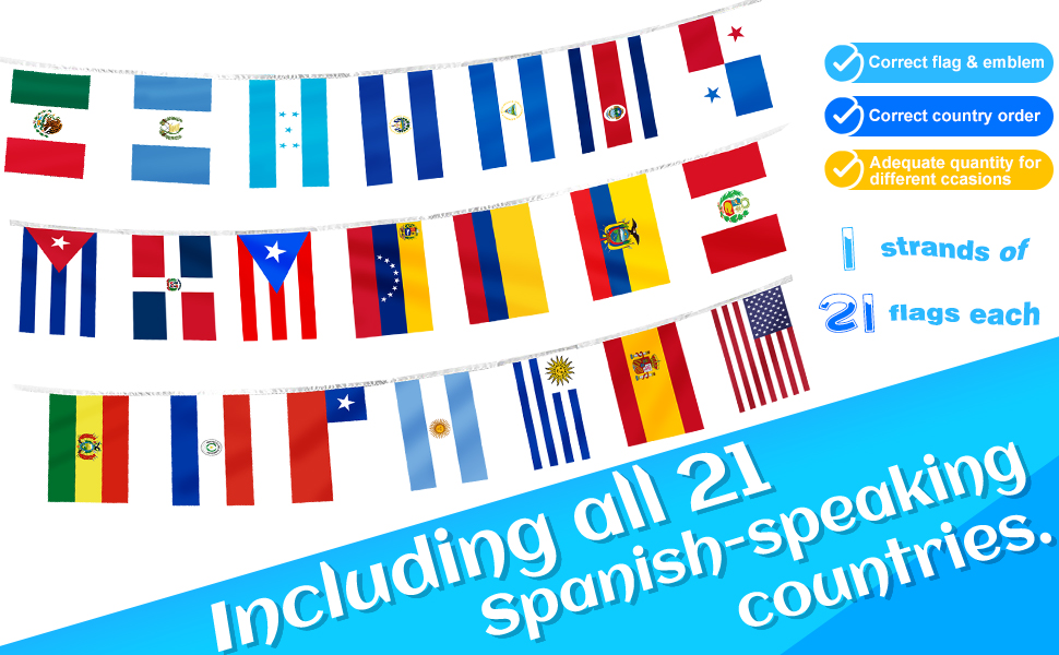 Amazon.com: Hispanic Heritage Month Decorations, Latin America Flags ...