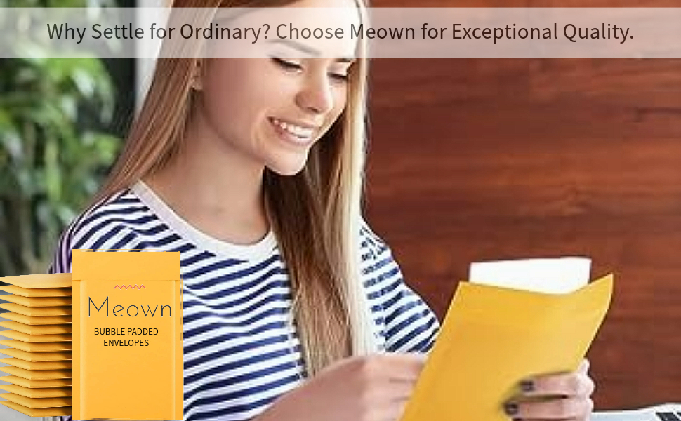 Meown Gold A6 Bubble Mailers - 10 Pack | Self-Seal Padded Envelopes | Waterproof & Tear ...