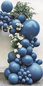 Amazon.com: Red White Blue Balloon Arch - Double Stuffed Navy Blue Dark Ruby Red Balloon Garland ...