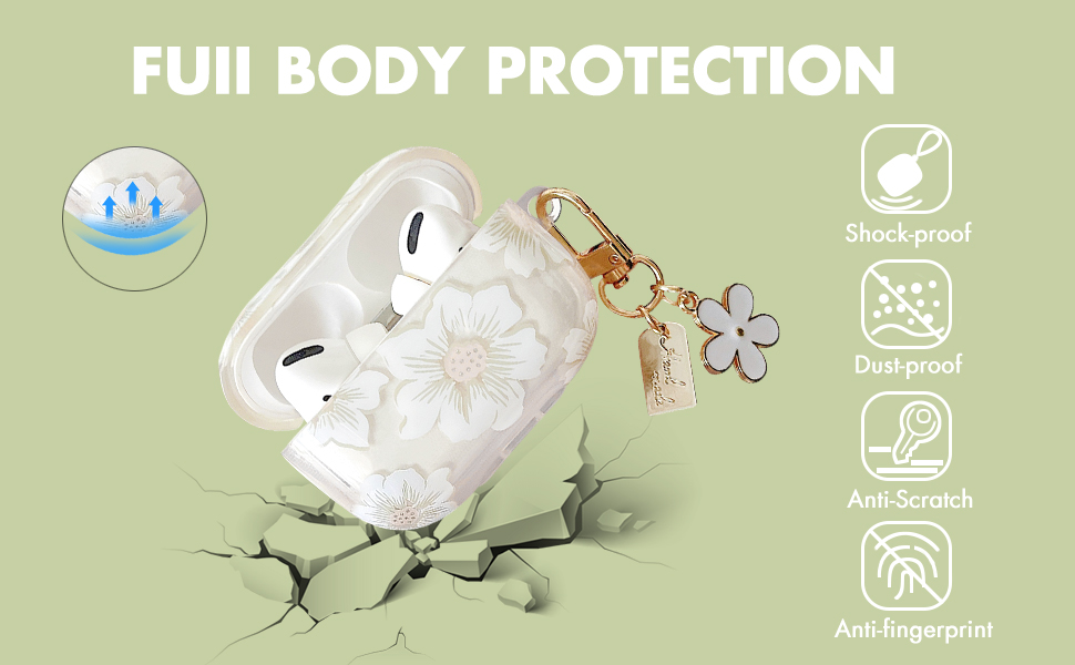Amazon.com: MINSCOSE Compatible with AirPods Pro Clear Case,Cute Cartoon Flower Pattern Design ...
