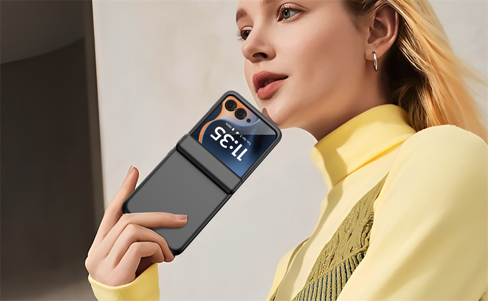 Amazon.com: MAKAVO for Motorola Razr 2025 Case, Built-in Outer Screen Protector & Hinge ...