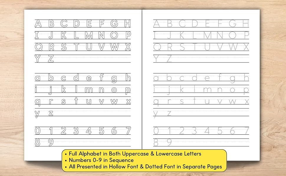 Tracing Workbook: Letters & Numbers Handwriting Practice Book for ...