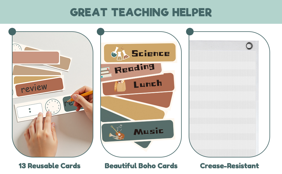 Amazon.com: Daily Schedule Pocket Chart for Kids Management, 13+1 ...