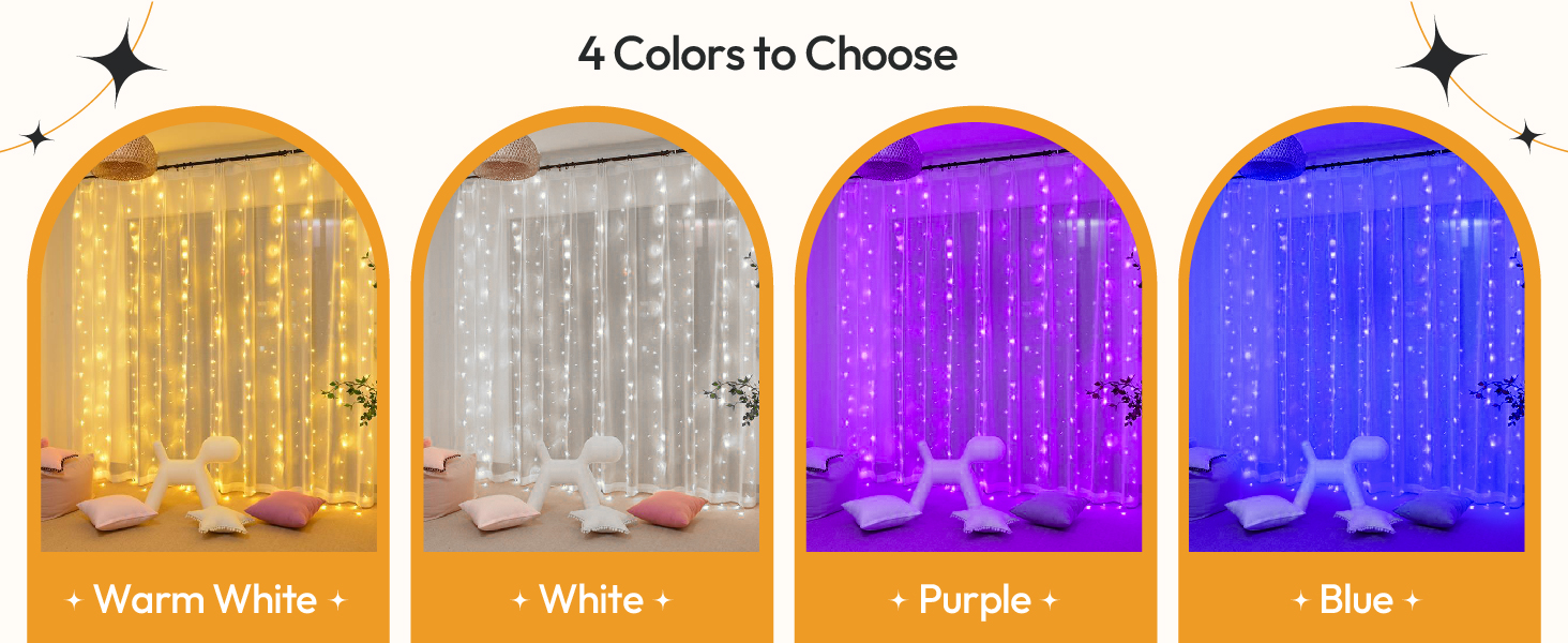 Amazon.com: Twinkle Star 6.6x9.8ft 300 LED Curtain Lights, Fairy String ...
