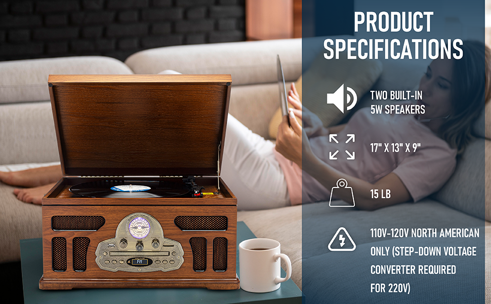 Amazon.com: SoundBeast All-in-One Turntable with 3-Speed Record Player ...