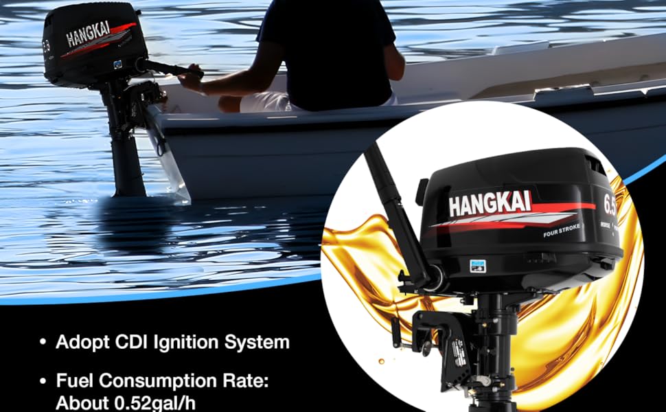 Amazon.com: Fluoxtine 123CC Outboard Motor, 4 Stroke 6.5 HP Heavy Duty Fishing Boat Engine ...