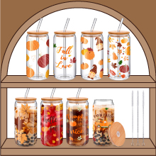 Amazon.com | Umigy 8 Pcs 16oz Halloween Glass Tumbler Halloween Iced ...