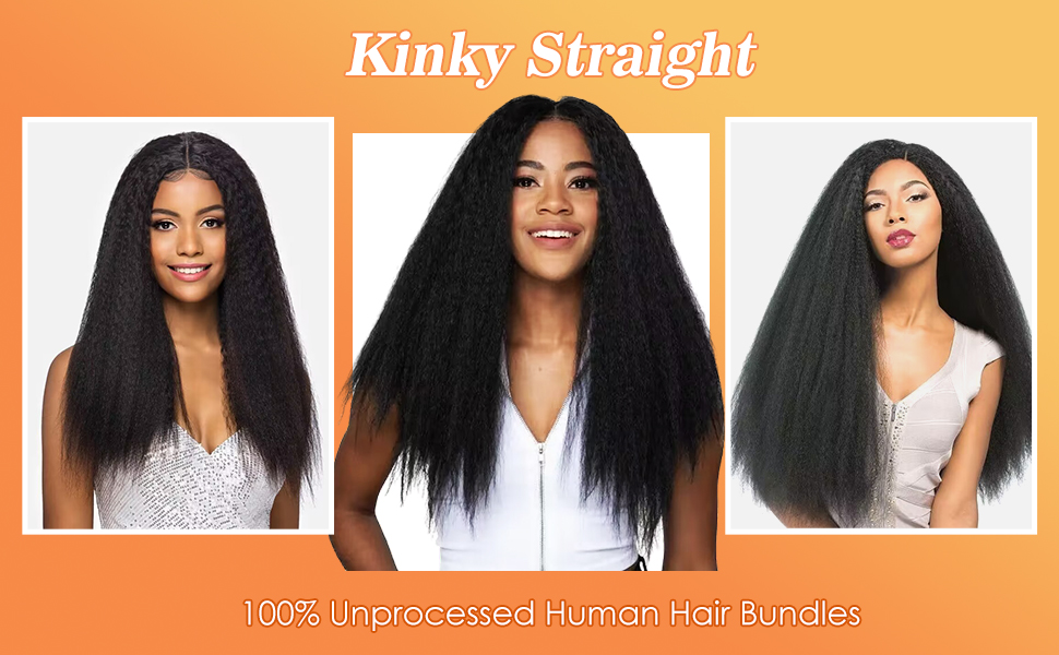 Amazon.com : Ladiaryf Kinky Straight Bundles Human Hair 100% Brazilian Virgin Human Hair Bundles ...