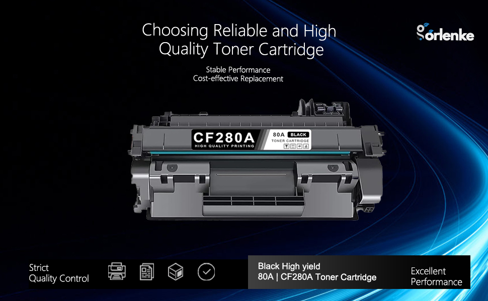 Amazon.com: 80A Black Toner Cartridge CF280A with CHIP 1-Pack Replacement for HP 80A CF280A 80X ...