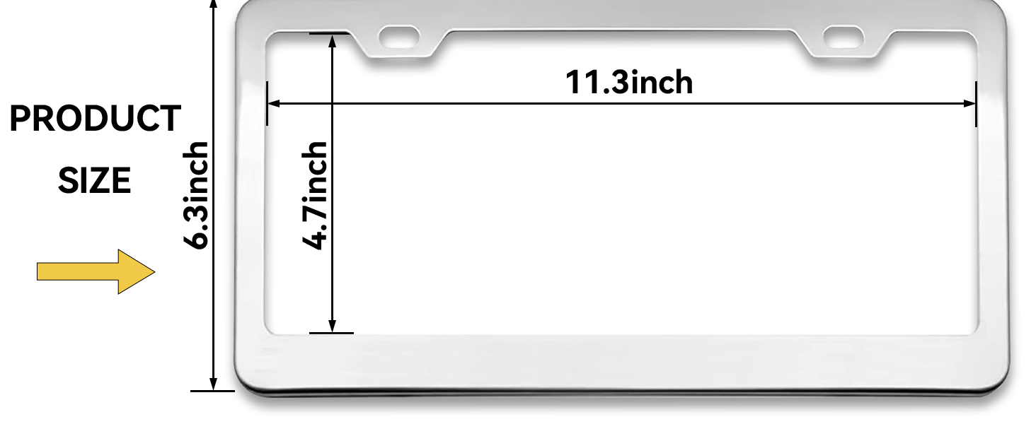 Amazon.com: Flamax Mirror Polished Heavy Duty Stainless Steel License Plate Frame with Chrome ...