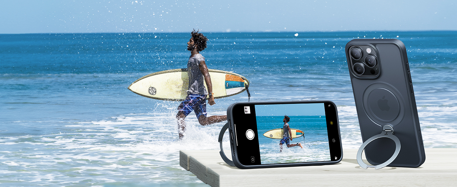 Amazon.com: TORRAS Upgraded 360° Spin Magnetic Stand for iPhone 15 Pro Max Case, [Compatible ...