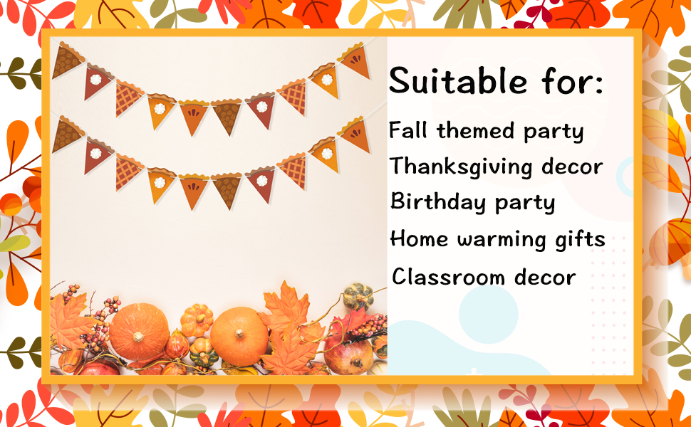Amazon.com: VILIFEVER Pumpkin Pie Banner Thanksgiving Decorations, Pie ...