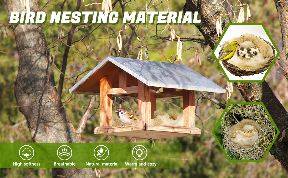 Amazon.com: Hounahha 1.4 Oz Bird Nesting Material - Natural Mixing Bird Nest Bedding Material ...