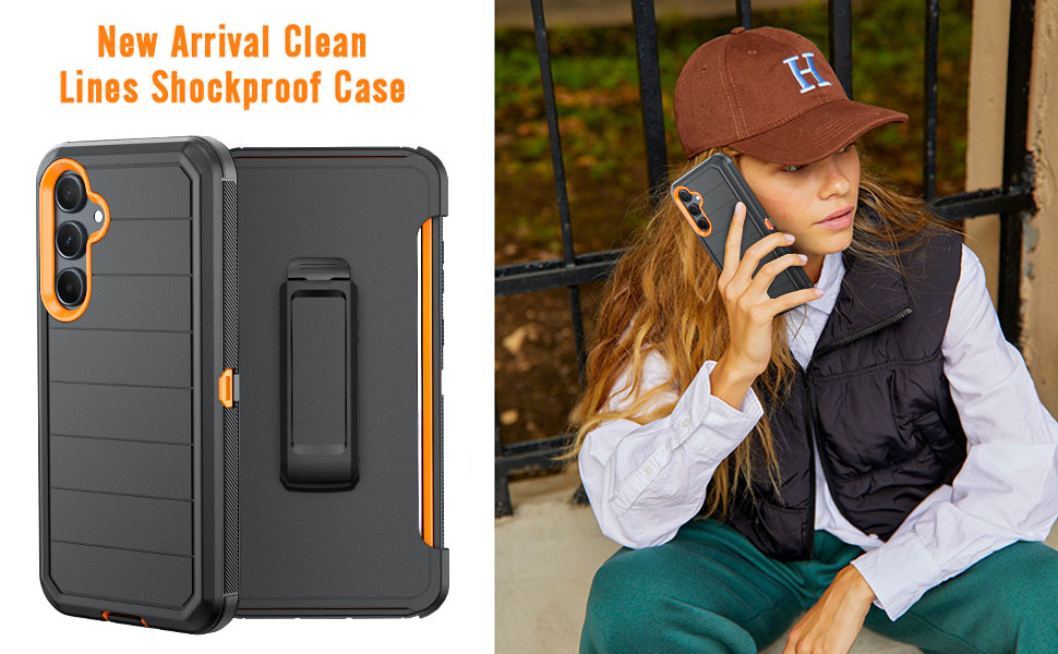 Amazon.com: NIFFPD for Samsung Galaxy A35 5G Case with Belt Clip & Kickstand, Full-Body ...