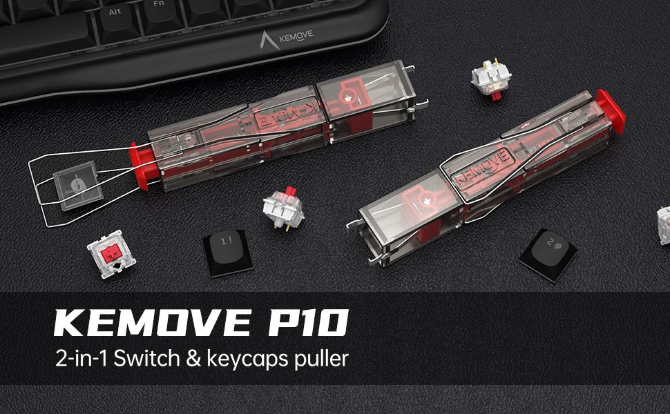 KEMOVE P10 2-in-1 Switch Puller Keycap Puller for Mechanical Keyboard, 304 Stainless Steel Key ...