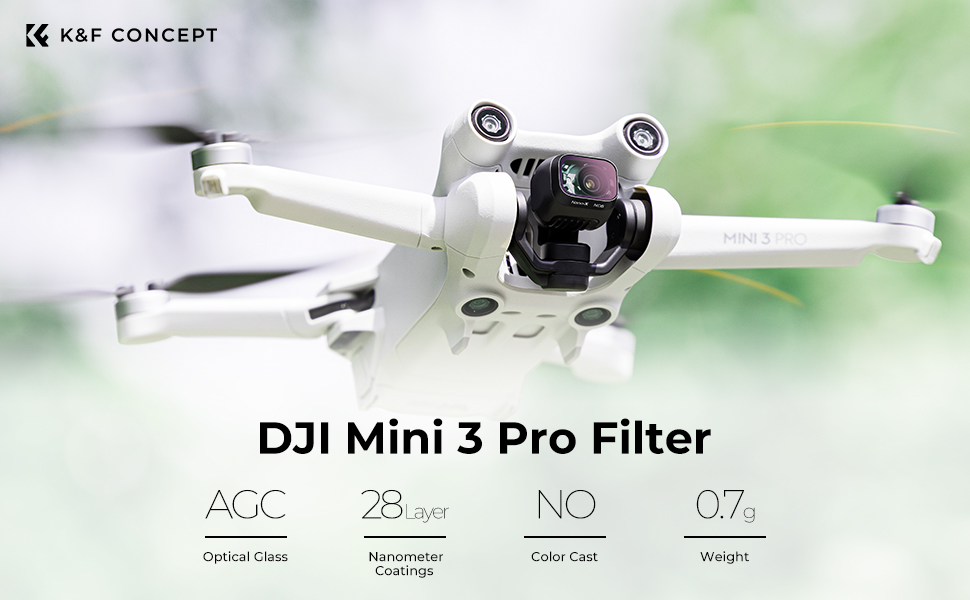 K&F Concept Mini 3,Mini 3 Pro ND Filter, 6 Stück ND4, ND8, ND16, ND32, ND64, ND1000 Filter ...
