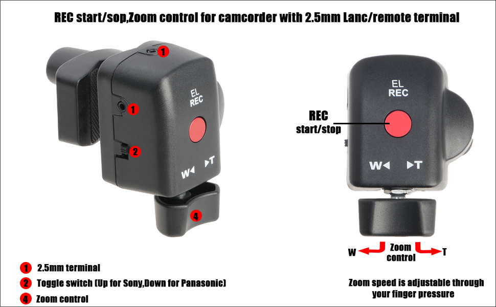 Amazon.com: FOTGA Lanc Camcorder Zoom Remote Control Video Recording Controller 2.5mm Jack for ...