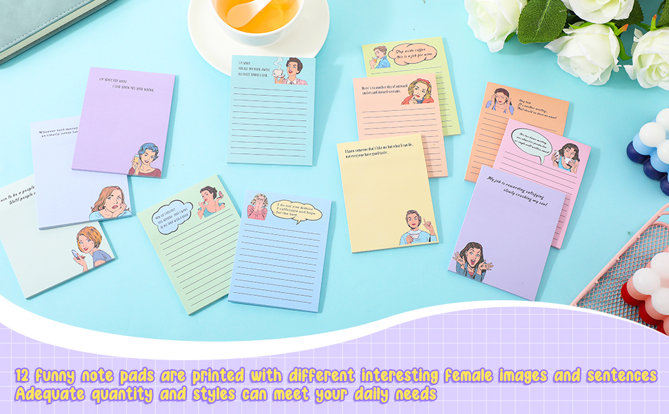 Amazon.com : Spakon 12 Pieces Funny Notepads for Coworkers Funny Sticky ...