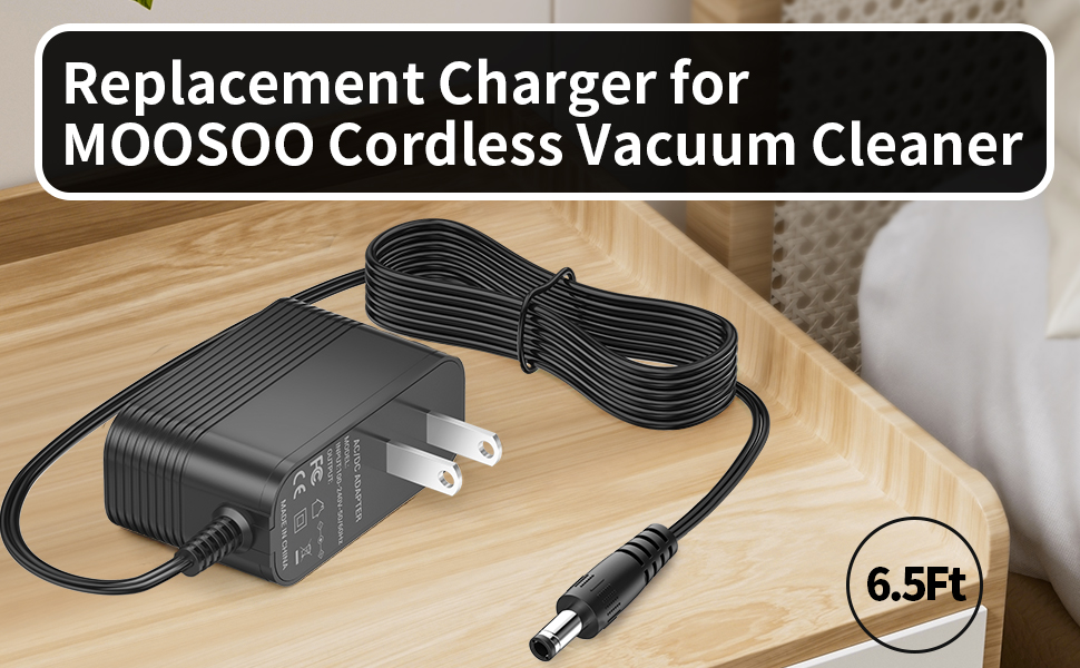 Amazon.com: 26V Charger for MOOSOO Cordless Vacuum Cleaner Power Cord Compatible with MOOSOO M ...