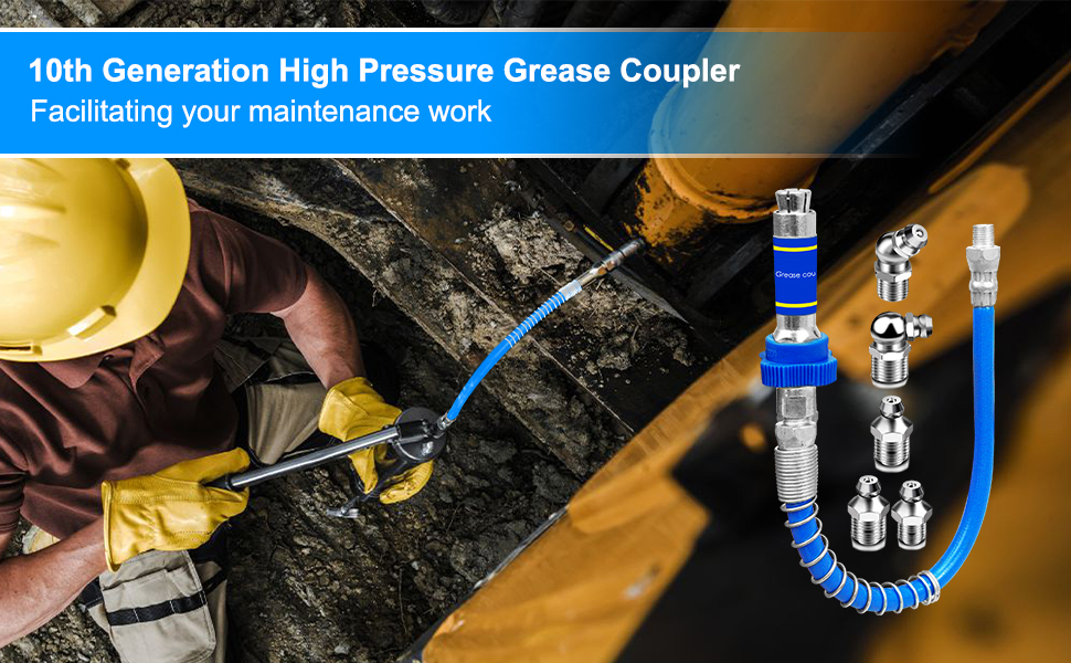 Amazon.com: High Pressure Grease Coupler, 10th Generation Lock Clamp Type Grease Adapter with 5 ...
