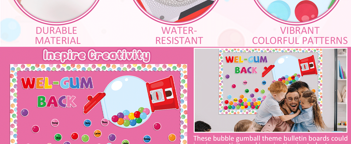 Amazon.com : Colorful Bubble Gumball Bulletin Board Classroom ...