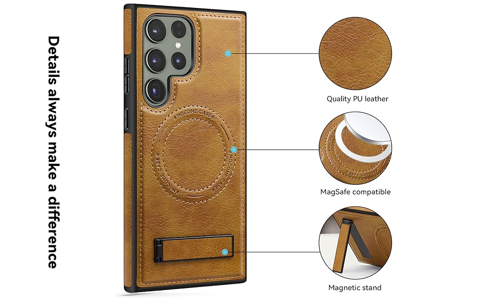 Amazon.com: Lunivop for Samsung Galaxy s24 Ultra Case Leather [Compatible with Magsafe Wireless ...