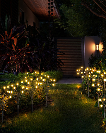 Cnkeeo Solar Firefly Lights with Remote, 4 Pack Solar Lights Outdoor Waterproof, Solar Pathway ...