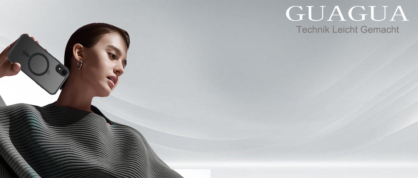 GUAGUA für iPhone 16 Hülle Matt Magnetisch Handyhülle Stoßfest Durchscheinende Rückseite Dünn ...