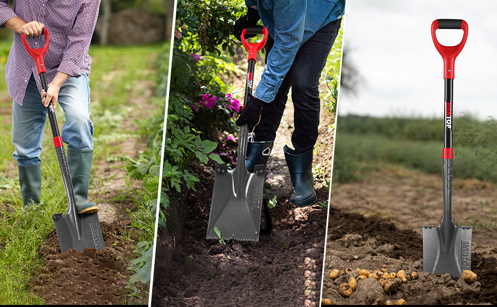 Amazon.com: HANTOP Spade Shovel Garden Spade Flat Shovel Digging Shovel Trenching Spade Shovel ...