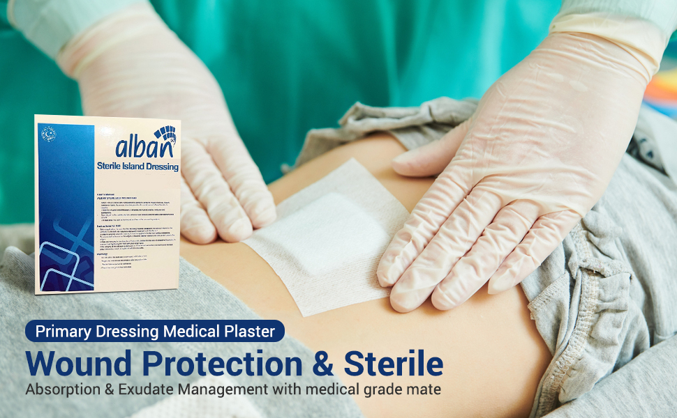 Amazon.com: ALBAN 4” x 4” Sterile Island Dressing (Box of 20 Pouches), Adhesive Bordered Gauze ...