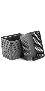 Amazon.com - AREYZIN Plastic Storage Baskets Bins With Lid Organizing ...