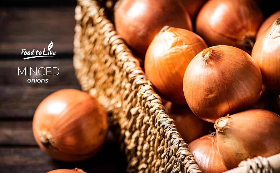 Amazon.com : Food to Live Minced White Onion – Dried Onion Flakes ...