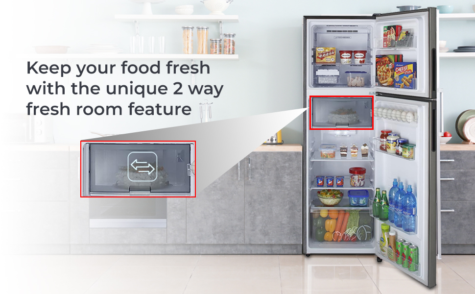 SHARP 342L 2 Star J-Tech Inverter Frost Free Double Door Refrigerator (SJEP35TSL, Silver, Mega ...