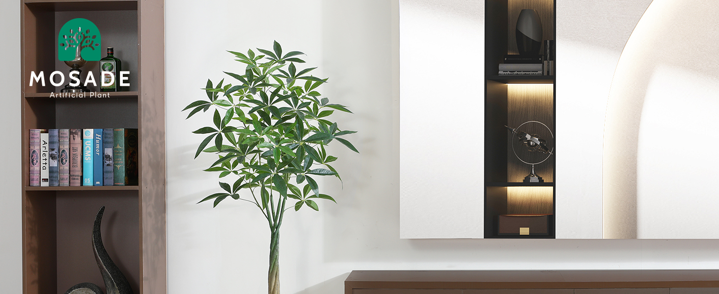 Amazon｜MOSADE パキラ フェイクグリーン 人工観葉植物 観葉樹 フェイク 造花 室内 ホーム・ベランダ・結婚 飾り用 お手入れ簡単 水やり不要 虫害の心配なし 大型 150｜人工 ...