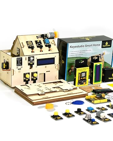 KEYESTUDIO ESP32 Smart Home IoT Stem Kit Compatible con Arduino IDE, con Placa ESP32, Python C ...
