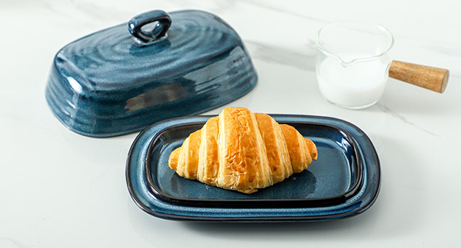 Amazon.com | Hasense Butter Dish with Lid, Porcelain Butter Container with Handle for Countertop ...