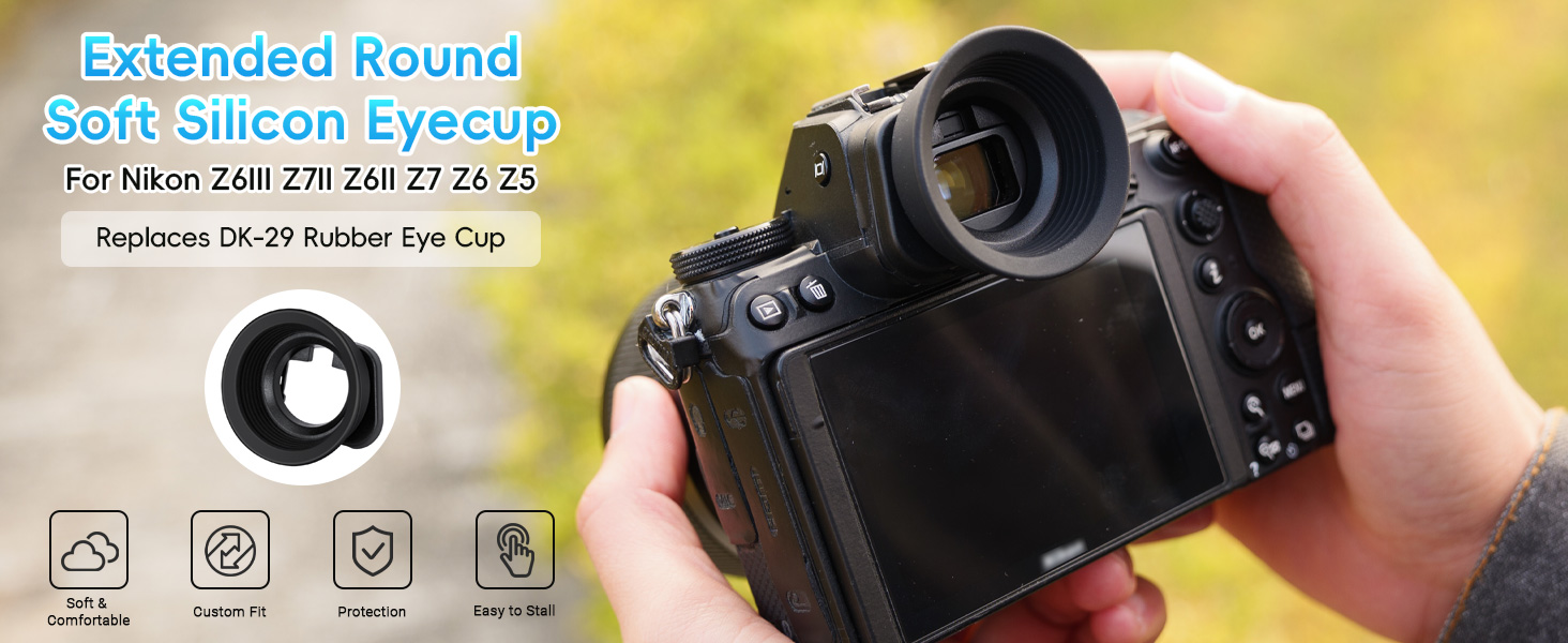 Amazon.com : Extended Round Z6III Z5II Z7II Z6II DK-29 Eyecup, Upgraded Soft Silicon Eye Cup ...