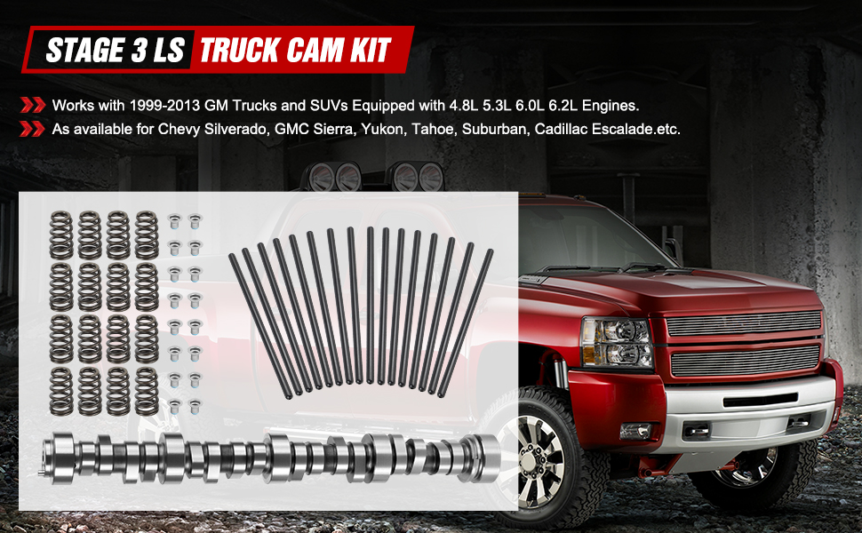 Amazon.com: LS Stage 3 Truck Cam Kit Fit for 1999-2013 GM Truck & SUVs 4.8L 5.3L 6.0L 6.2L ...