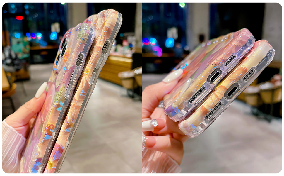 Amazon.com: SPOBIT for iPhone 13 Pro Max Case, Colorful Retro Oil Painting Flower Cute Curly ...