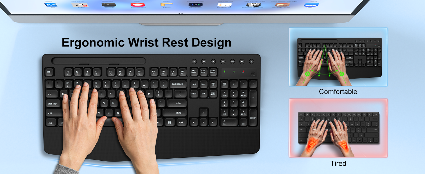 Wireless Keyboard And Mouse Combo Ulsou 2 4g Full Sized Ergonomic Computer Keyboard