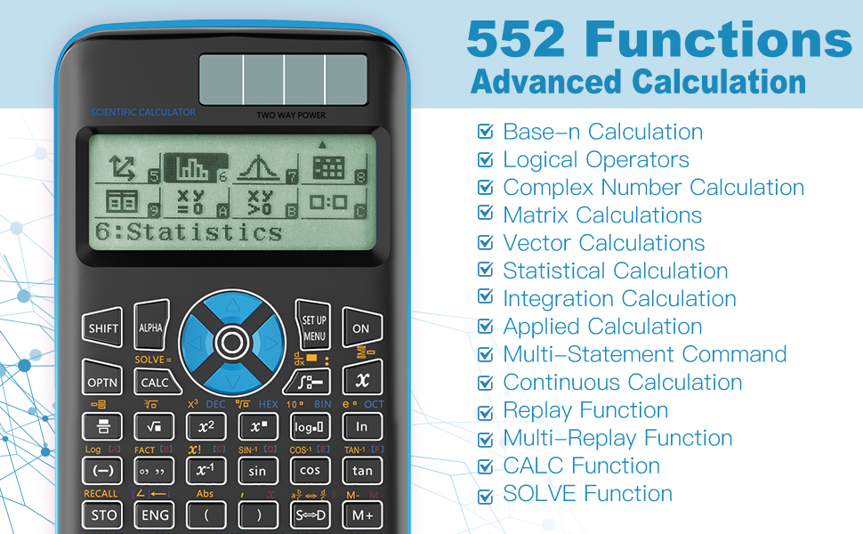 Amazon.com : Scientific Calculators,Rudnia Solar Calculator with 4-line ...