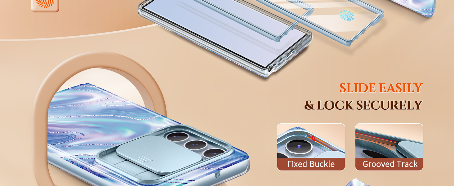 Amazon.com: GVIEWIN for Samsung Galaxy S23 Ultra Case with Slide Camera Cover, [Built-in Screen ...