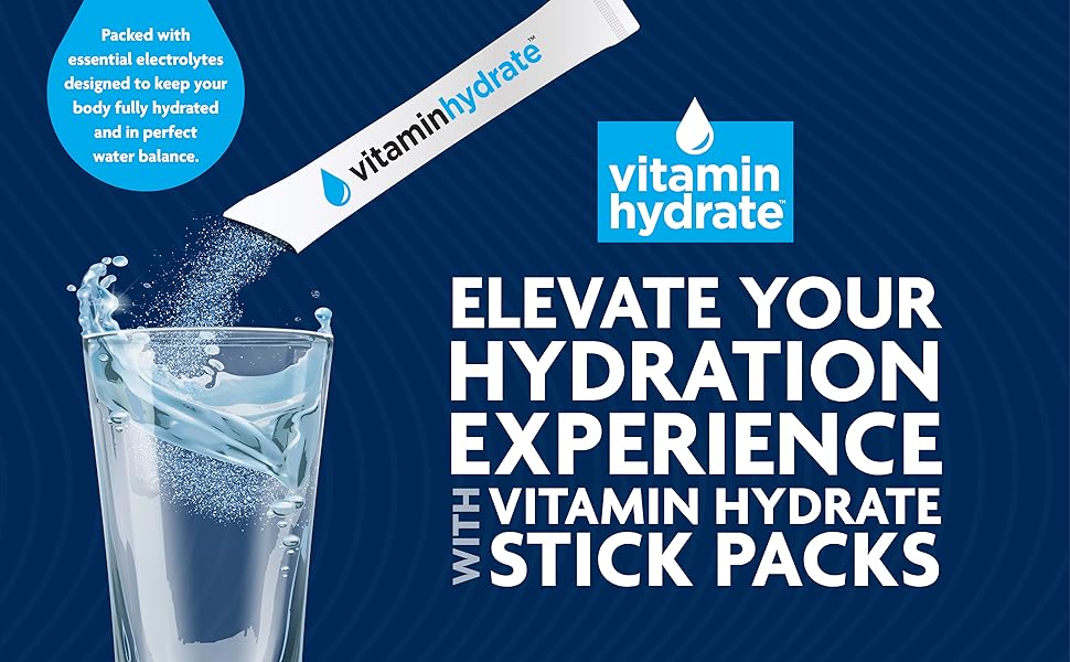 Amazon.com: Vitamin Hydrate Electrolyte Powdered Drink Mix, Super Hydration, Boost Stamina ...