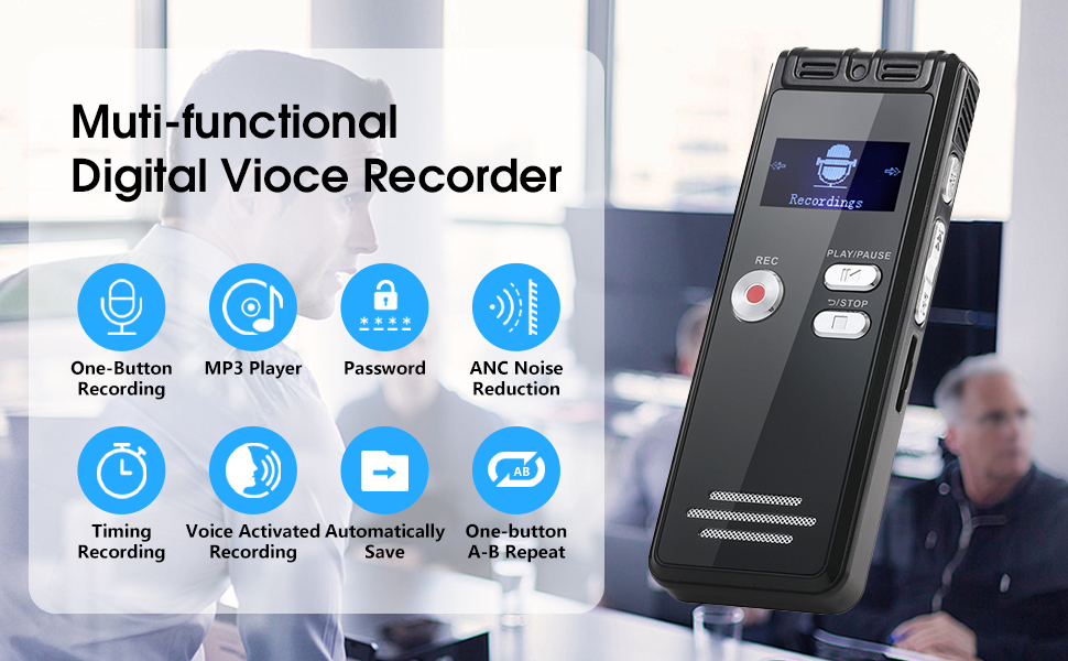 Amazon.com: 64GB Digital Voice Activated Recorder with Playback - 4552 ...