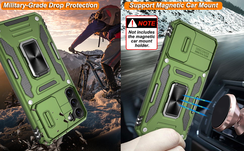 Amazon.com: Gritup for Samsung Galaxy S22 Case with 2-Pack HD Screen Protectors and Slide Camera ...