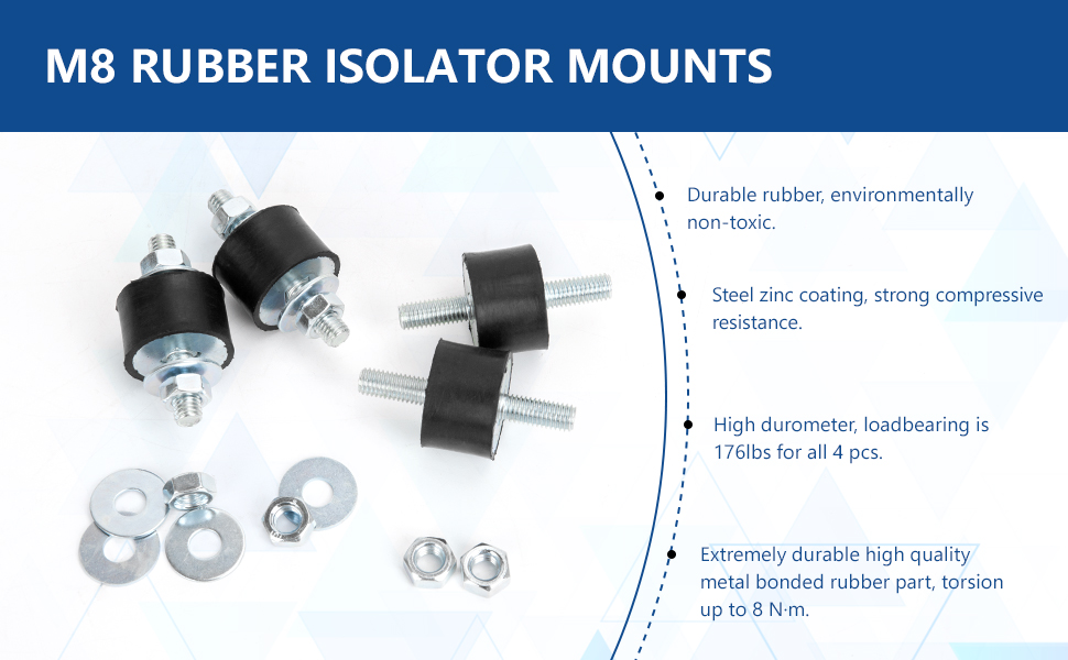 Amazon.com: Cherbo Rubber Studs Shock Absorber M8 30x20mm 4 Pack Anti Vibration Rubber Isolator ...