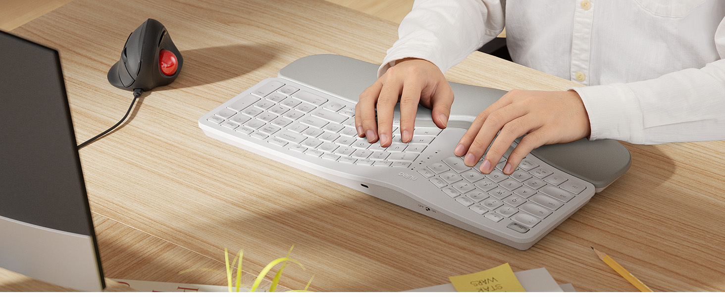 Nulea Wireless Ergonomic Keyboard Split Keyboard With Wrist Rest Usb C Charging 7 Color