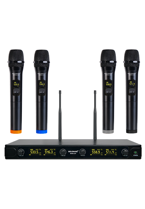 Amazon.com: MELONARE 4-Channel Wireless Microphone System, UHF Compact Cordless Mic Set w/ 4x10 ...