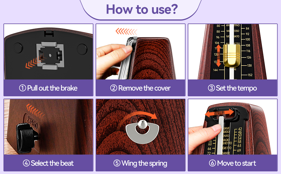 Amazon.com: Mechanical Metronomes for Piano Guitar Drum Violin and Other Musical Instruments ...