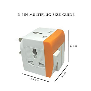 3 Way Pin Multi Plug Socket Universal Travel Adapter with Individual ...